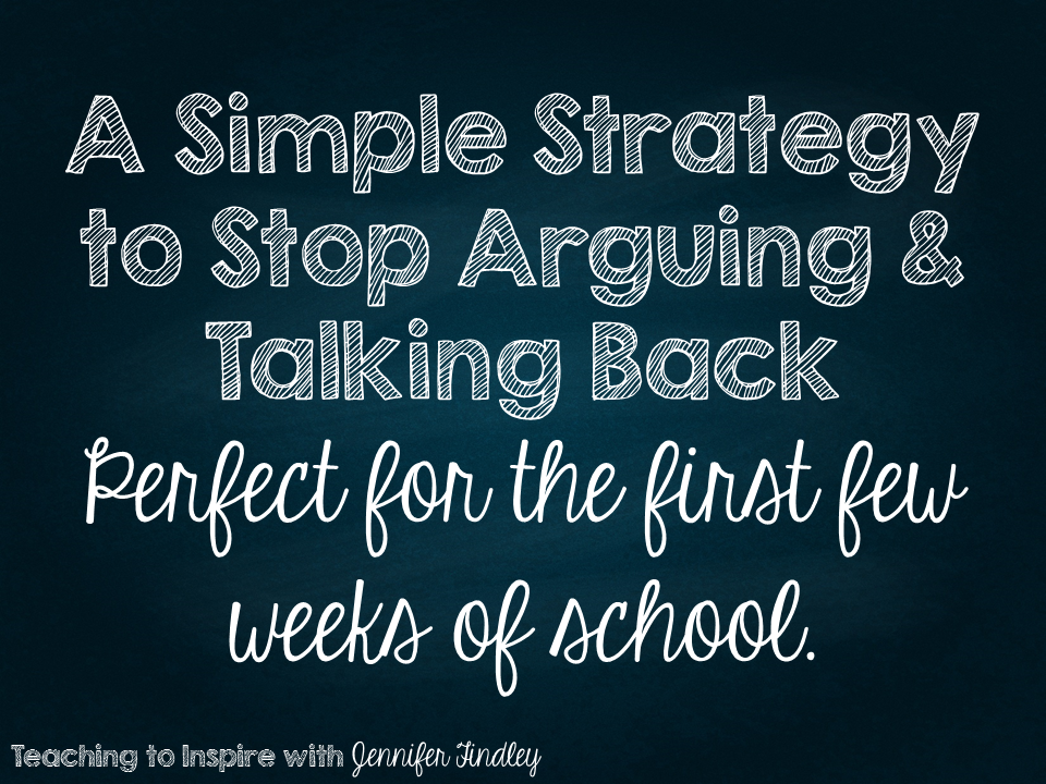 A Simple Strategy to Stop Arguing and Talking Back | Teaching with ...