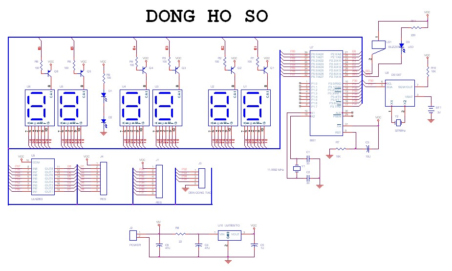 Dientutudong PPE: Mạch đồng hồ thời gian thực DS1307 hiển thị LED 7 đoạn.