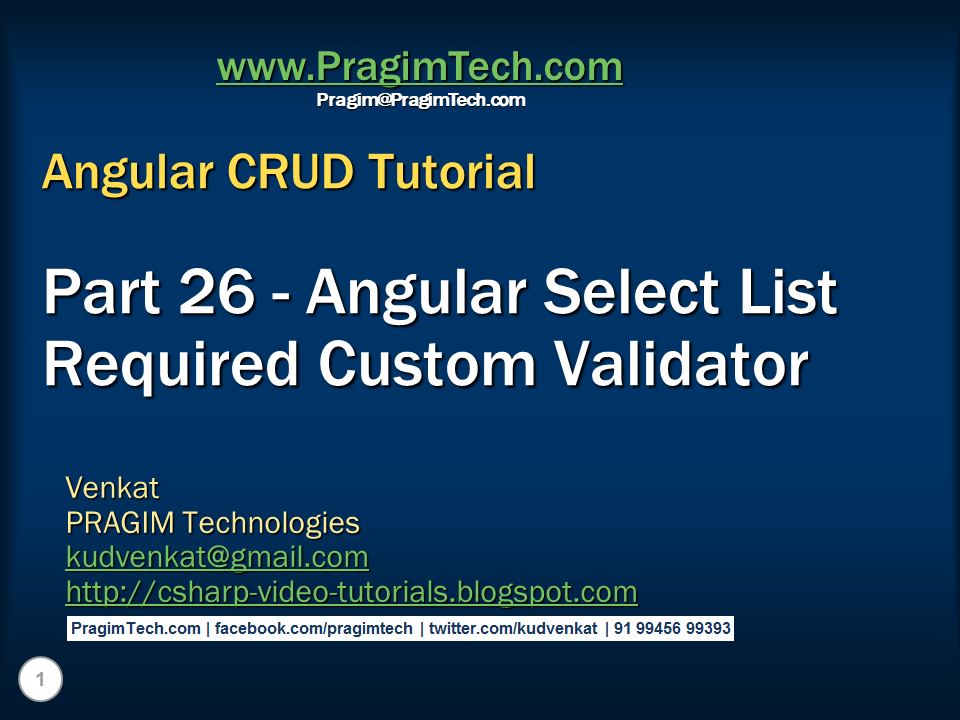 Sql Server Net And C Video Tutorial Angular Select List Required