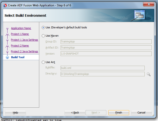 Develop with ADF: How to create ADF Application