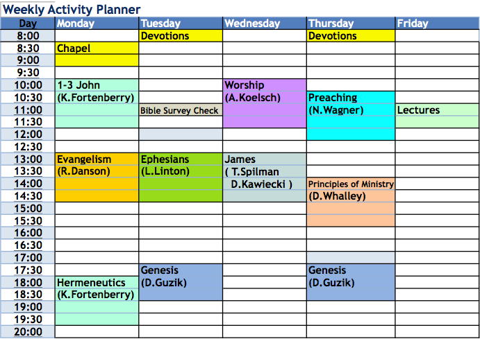 Disability Thinking: Schedules