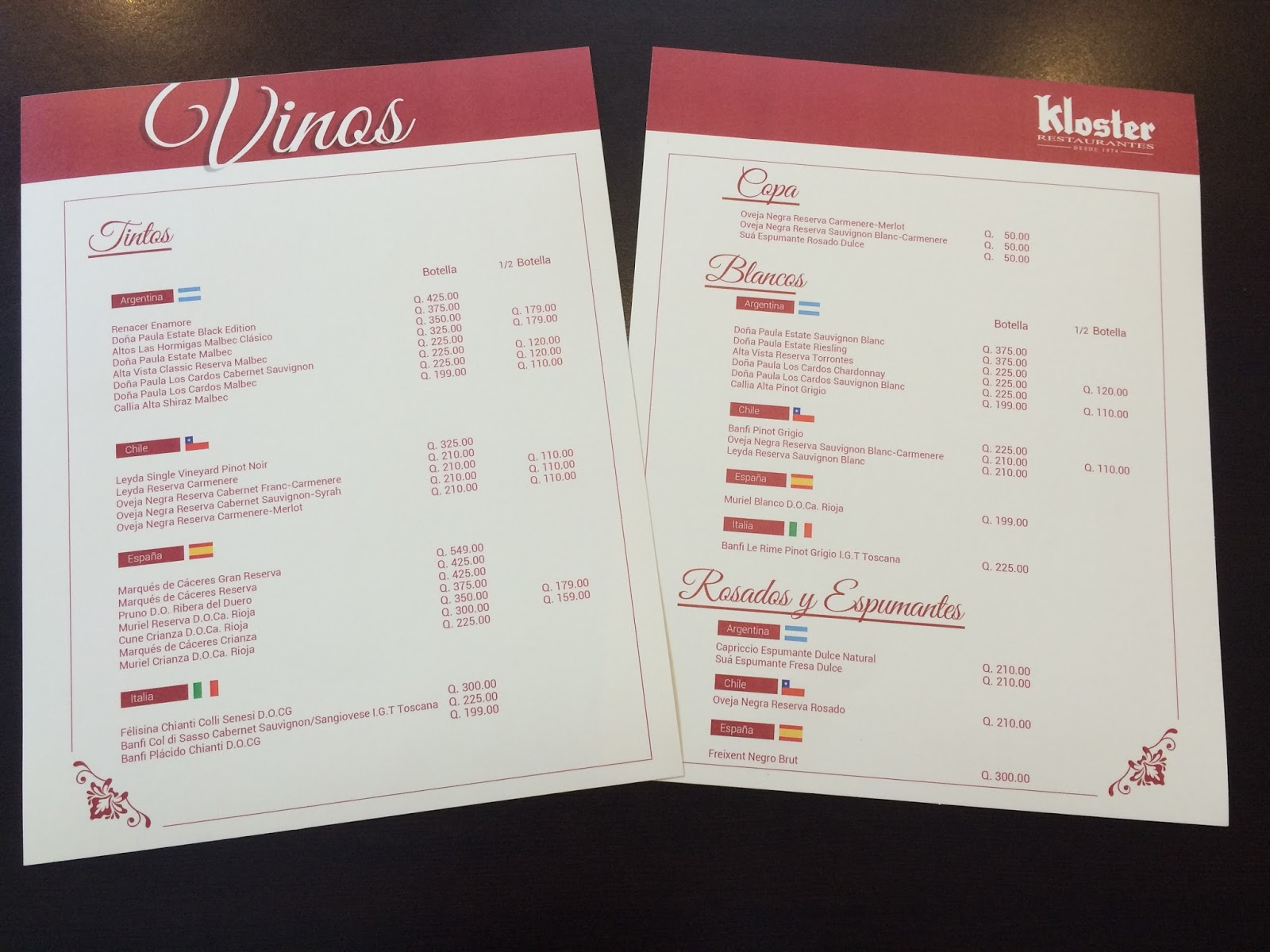 Nook Design Studio: MENUS DE VINOS