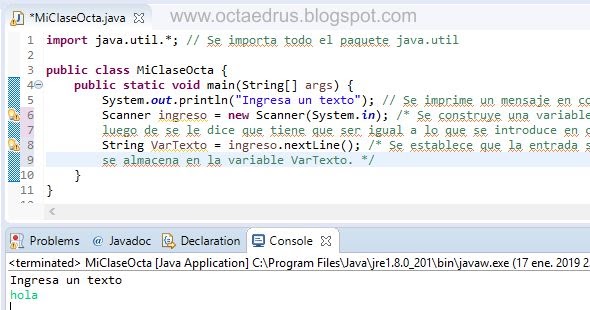 Octaedrus - Capacitaciones y Servicios: Clase Scanner en Java
