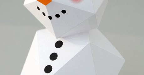 Geometric Snowman Paper Toy | Paperized Crafts