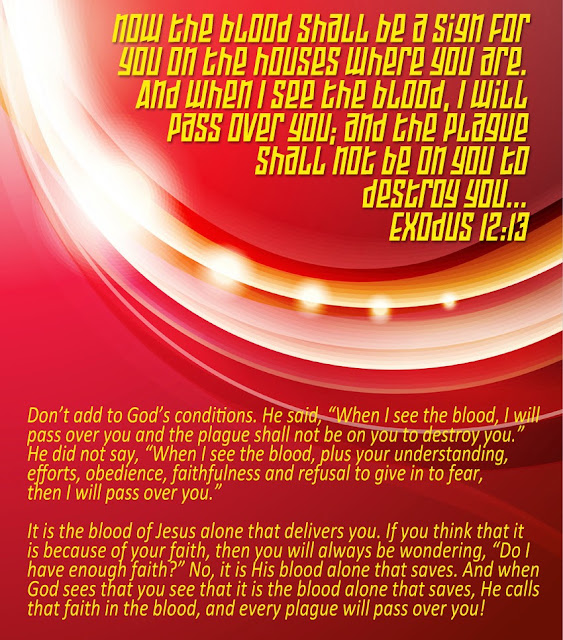 Live RIGHT by believing RIGHT: Exodus 12:13 – JESUS' Blood Alone Saves