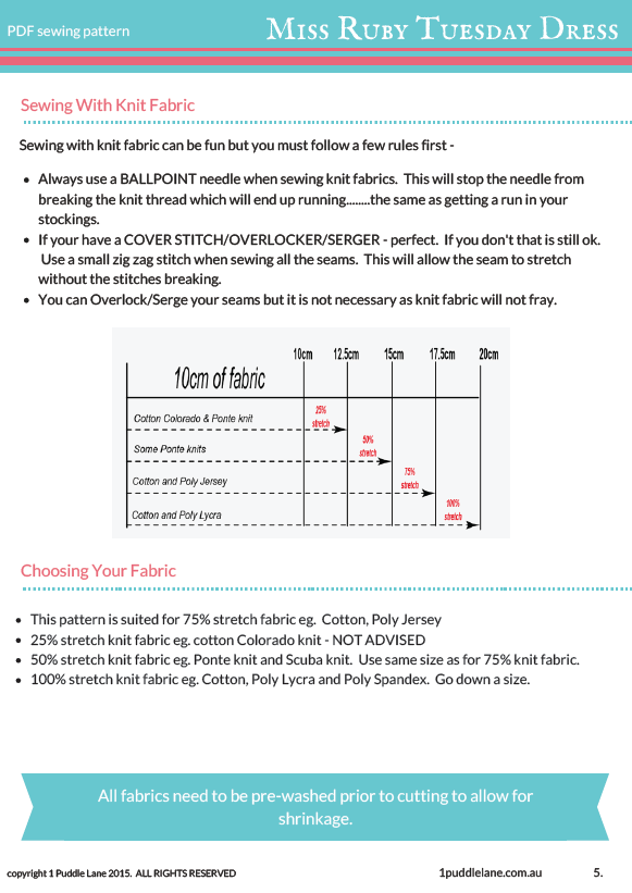 1 Puddle Lane: Introducing MiSS RUBY TUESDAY DRESS - PDF pattern!