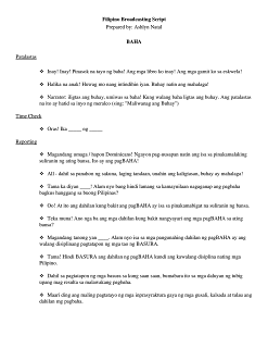 radio broadcasting script tagalog - philippin news collections