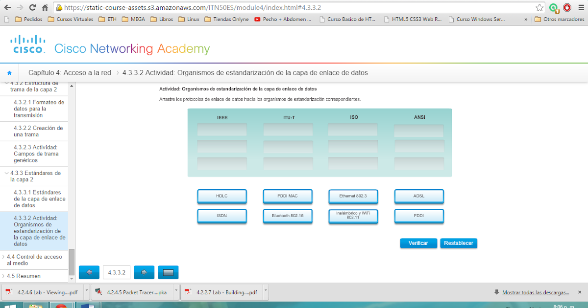 CISCO CCNA 1 v5.0: 4.3.3.2 Laboratorio