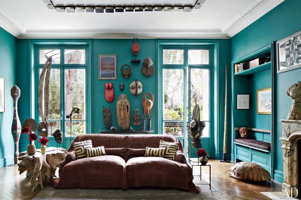 Sala en color turquesa