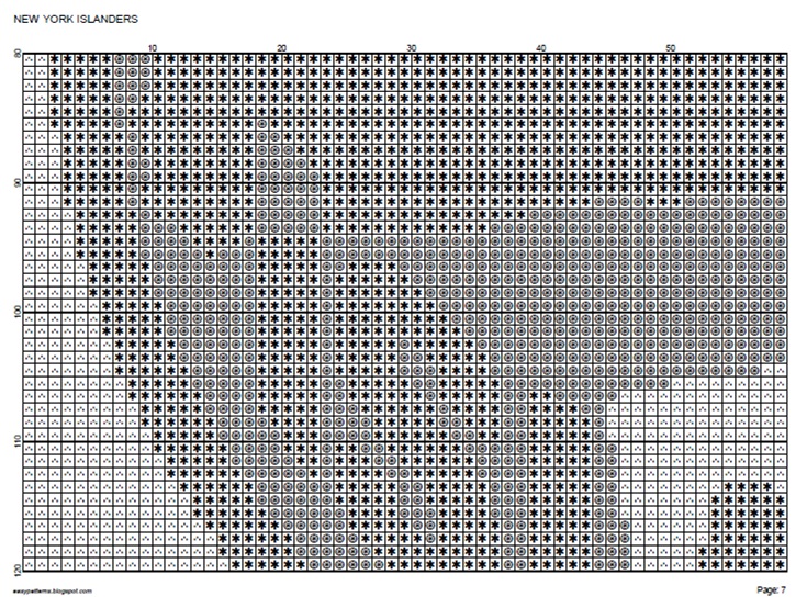 EASY PATTERNS: New York Islanders cross-stitch pattern