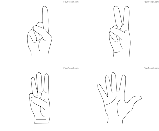 Four Coloring: Free printable Fingers coloring pages for kids