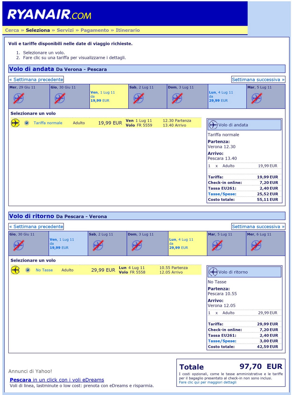 Voli con Ryanair? Paghi la TASSA "EU261" (2,40 €). Prendi un volo da e ...