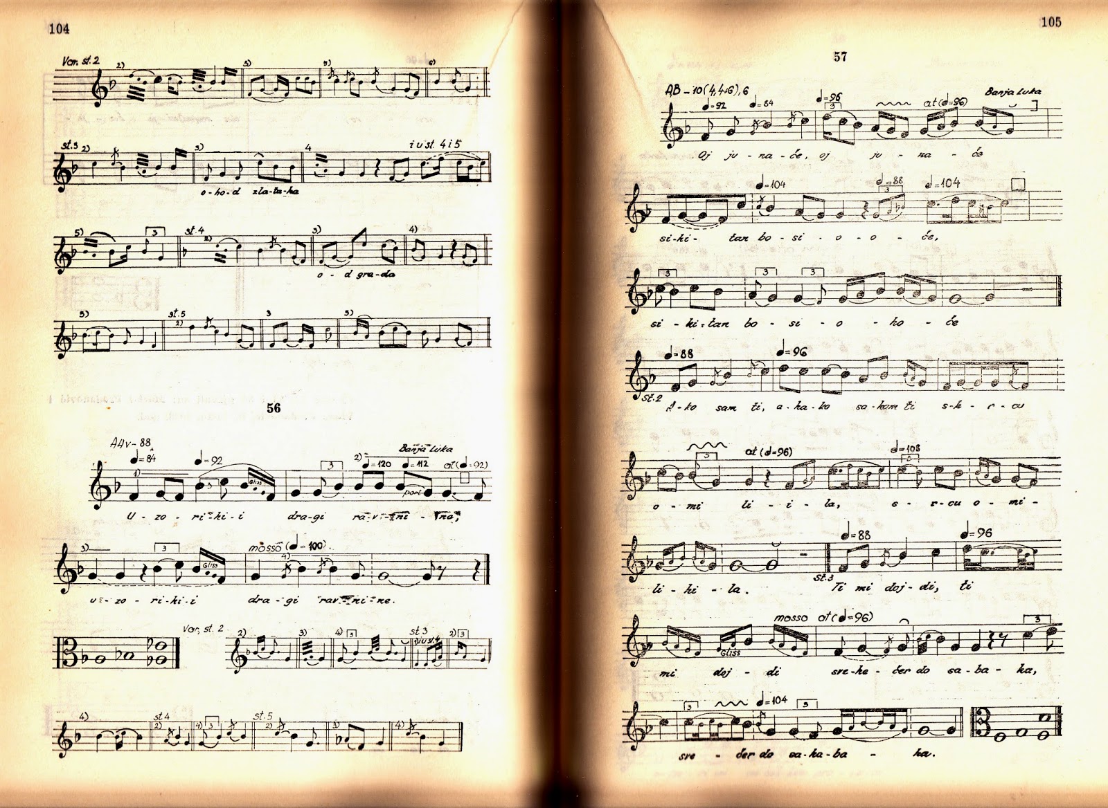 SEVDALINKE: Notni zapisi sevdalinki. Vlado Milošević: Bosanske narodne ...