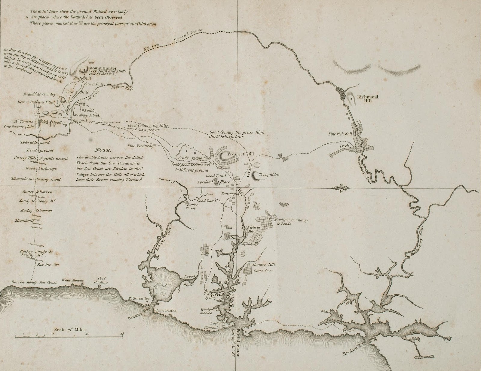 1802 Chart of the three Harbours of Botany Botany Bay, Port Jackson ...