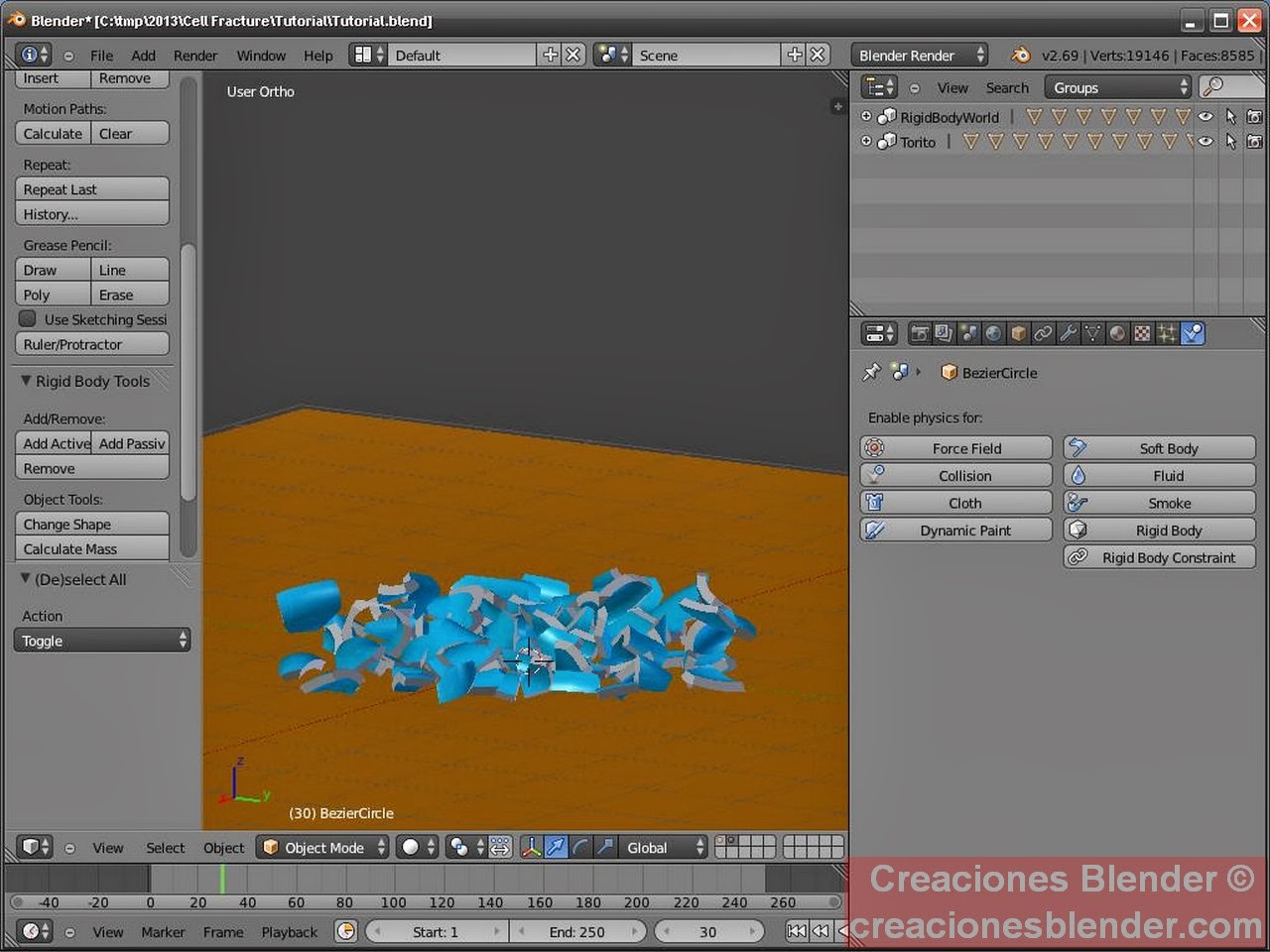 Creaciones Blender: Uso del Addon Cell Fracture en Blender 2.69 para ...