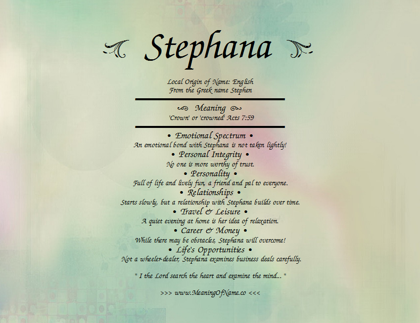 Stephana - Meaning of Name