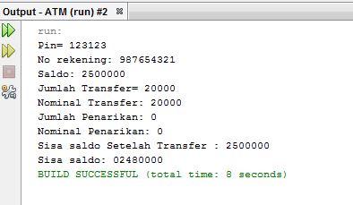 Program ATM Sederhana Dengan Java