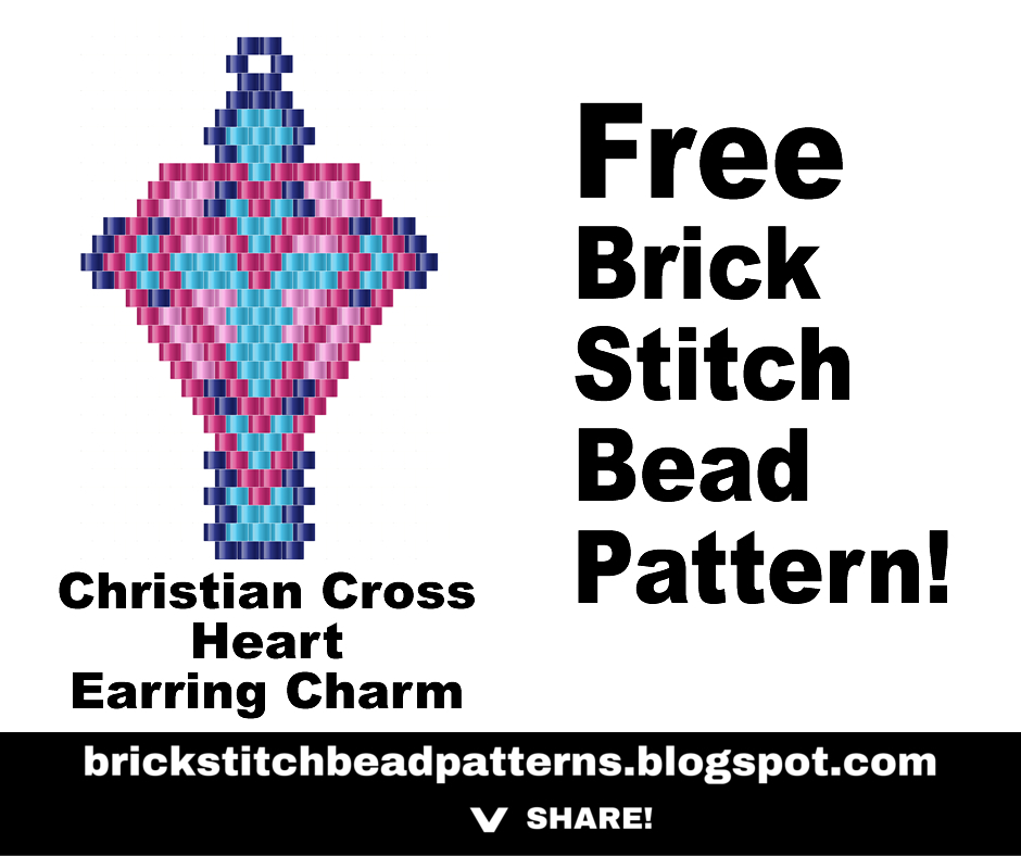 Brick Stitch Bead Patterns Journal: Christian Cross Heart Brick Stitch ...