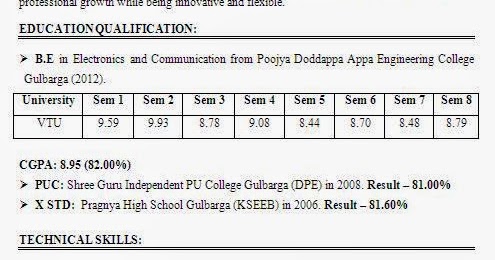 comprehensive resume format