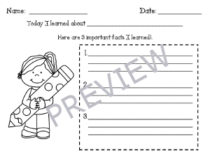 Busy Mama & Her Boys: "What I Learned" Fact Sheet Freebie!