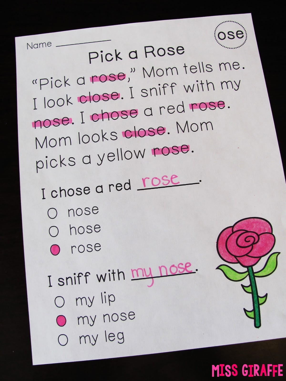 Miss Giraffe's Class: Phonics Fluency Notebooks