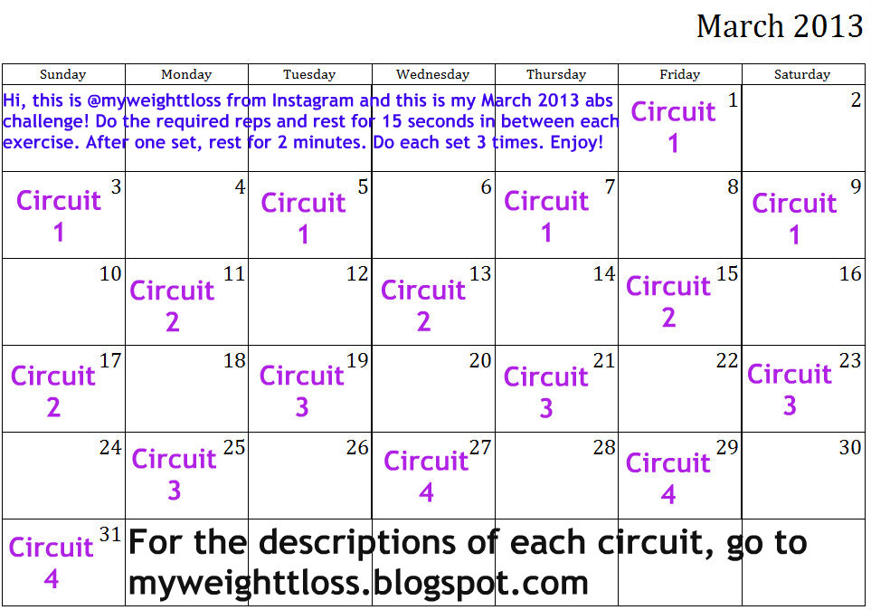 My Fitness Journey: March AB Challenge