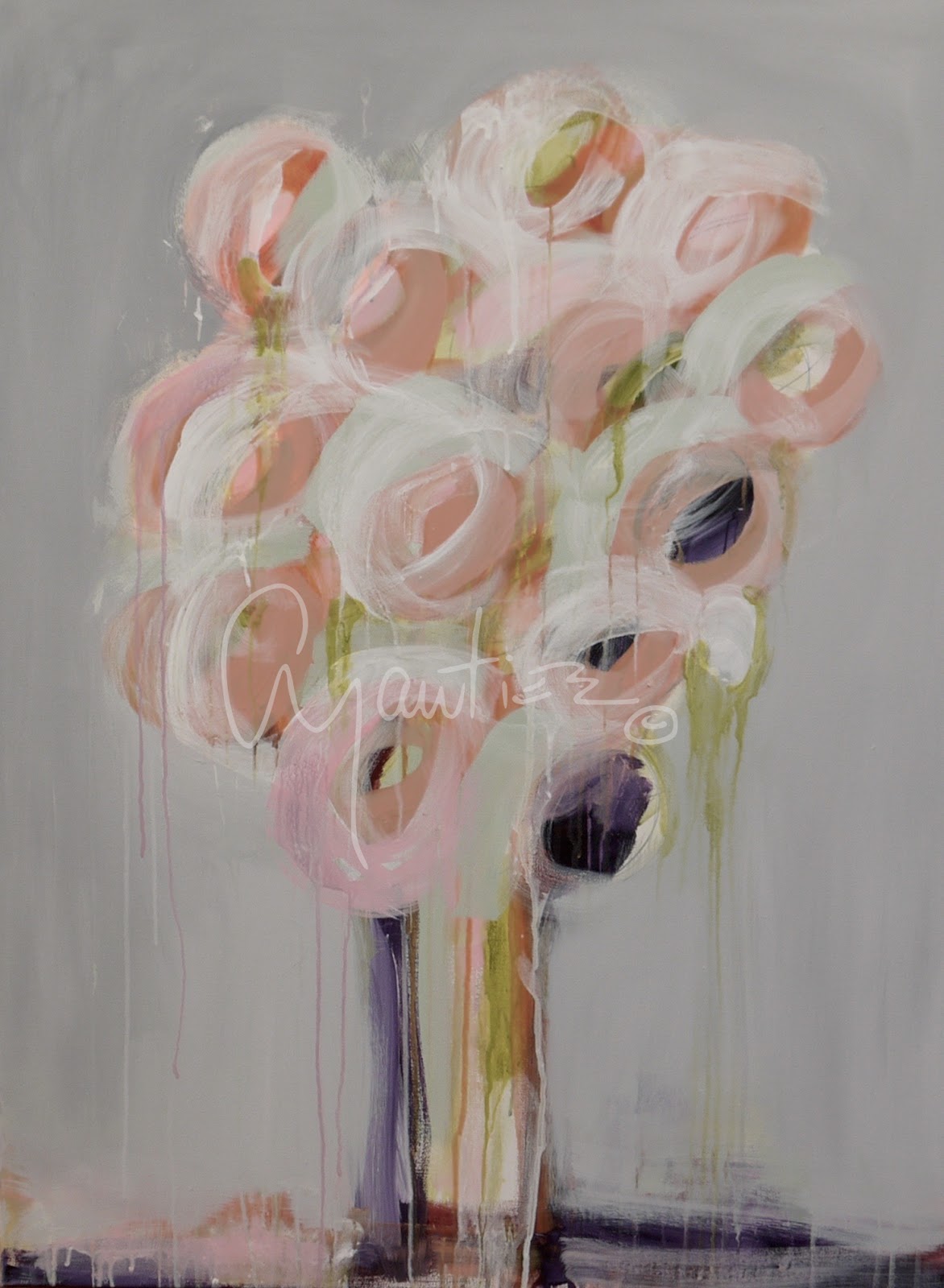Still Life Artists International: Original abstract floral by French ...