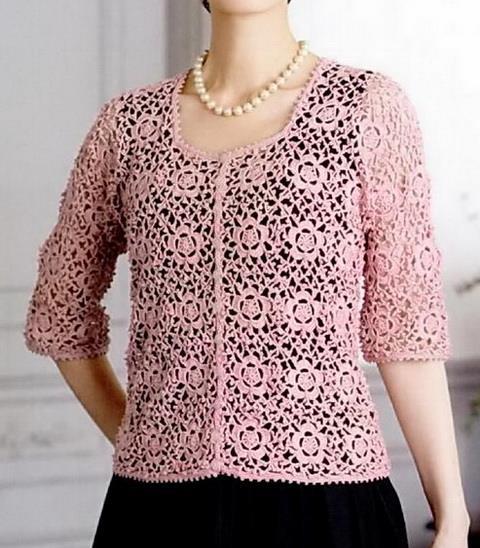 Crochet Lace Sweater Pattern - Elegant