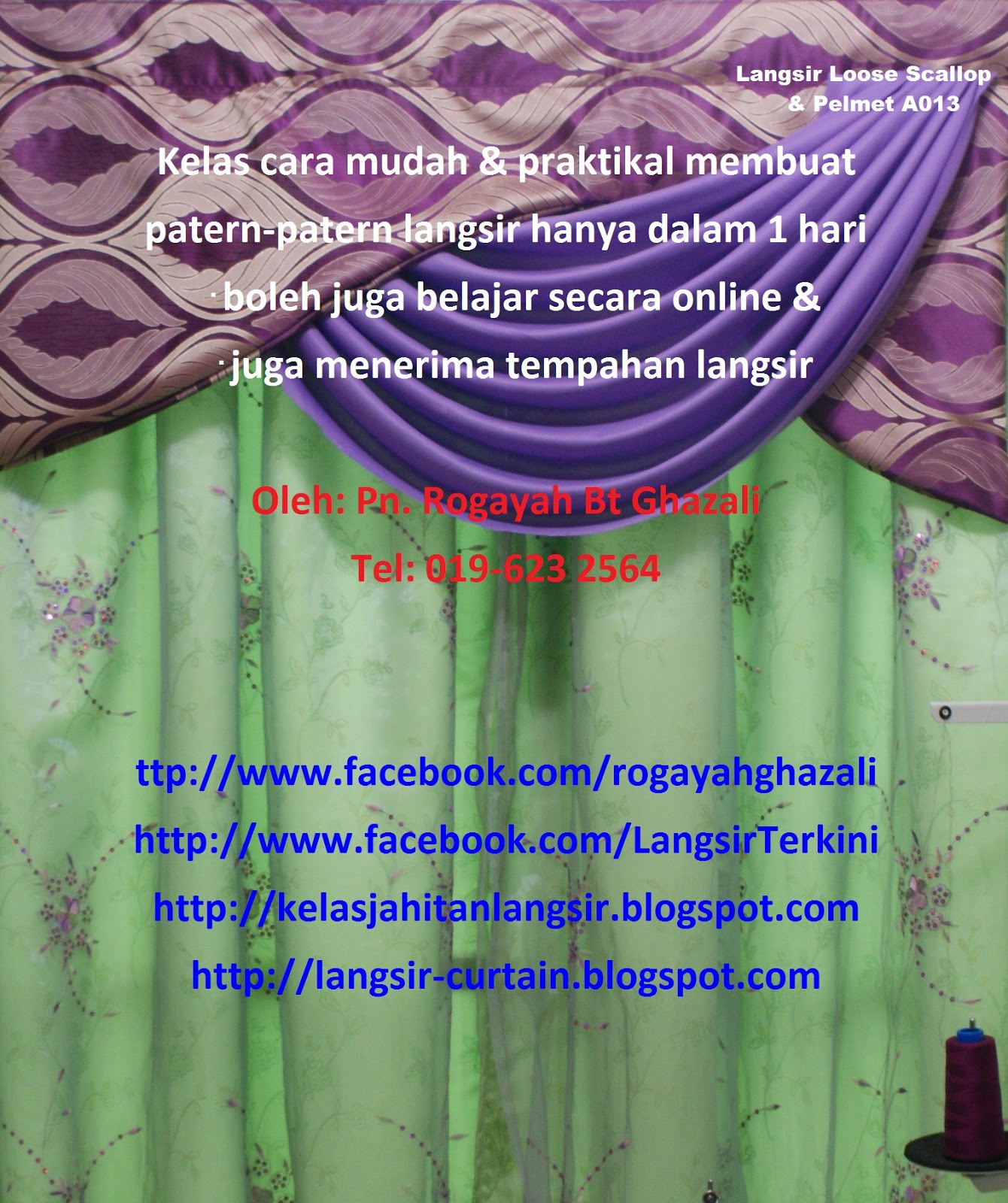 Belajar Jahit Langsir Cara Mudah Hanya dlm 1 Hari ( Rogayah Ghazali ...