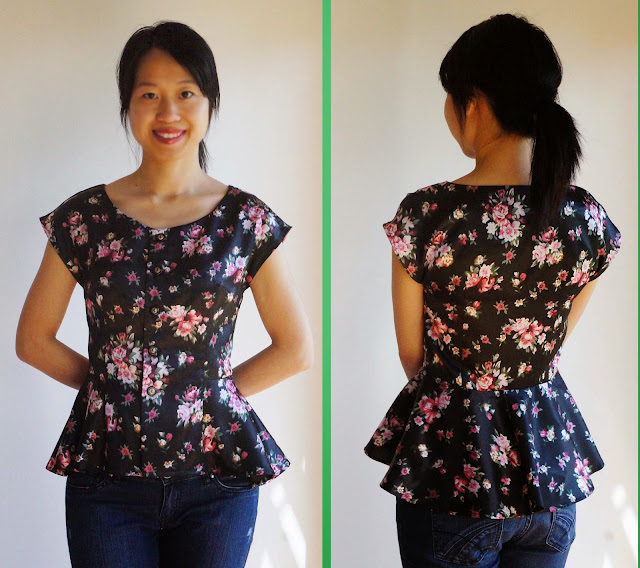 CozyCotton: Celeste's Sewing Blog: Floral satin retro blouse ...