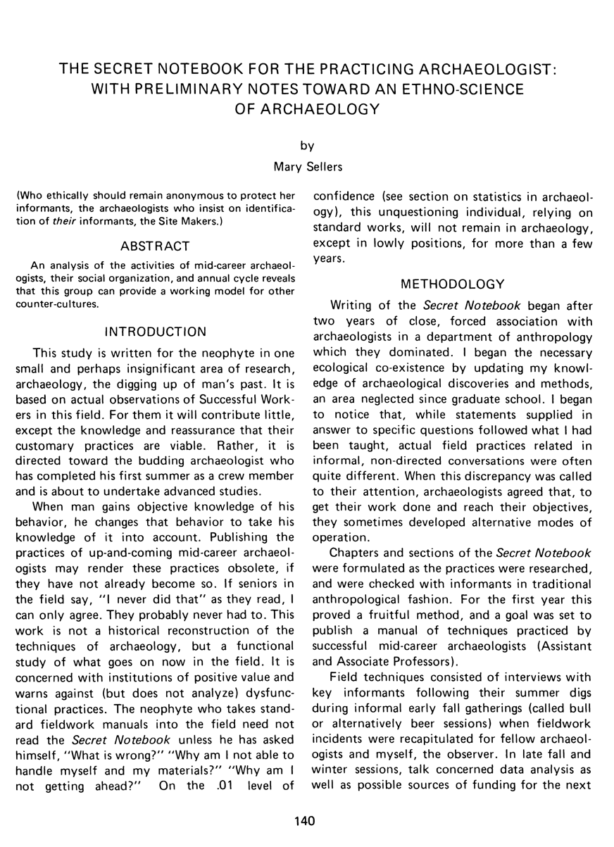 The Subversive Archaeologist: Touchstone Thursday: Mary Sellers's The ...