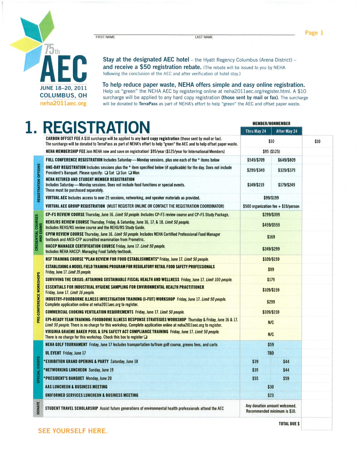 NEHA Training Bits and Bytes: Quick Link to 2011 AEC Registration Form
