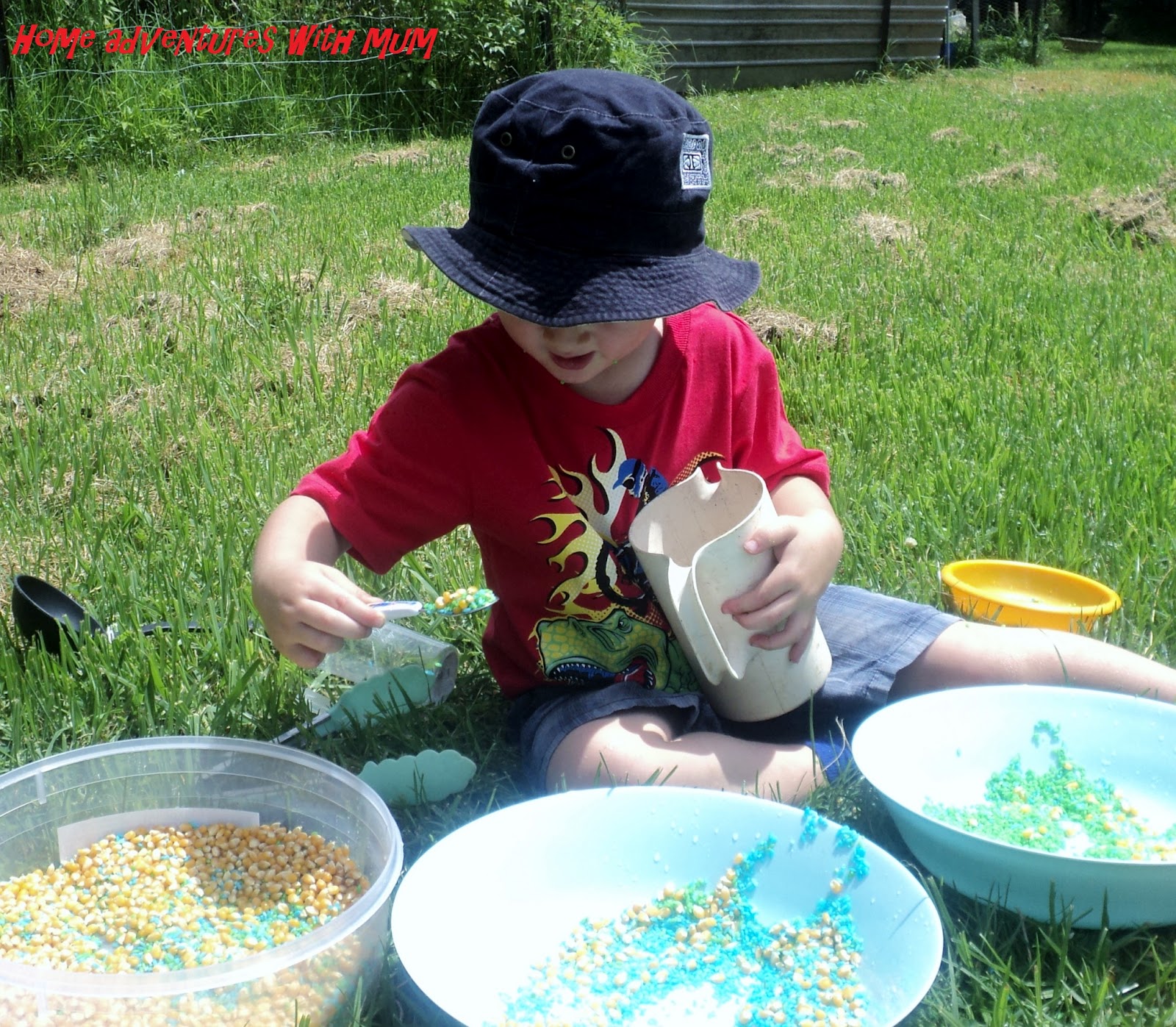 Adventures at home with Mum: Coloured Rice Play