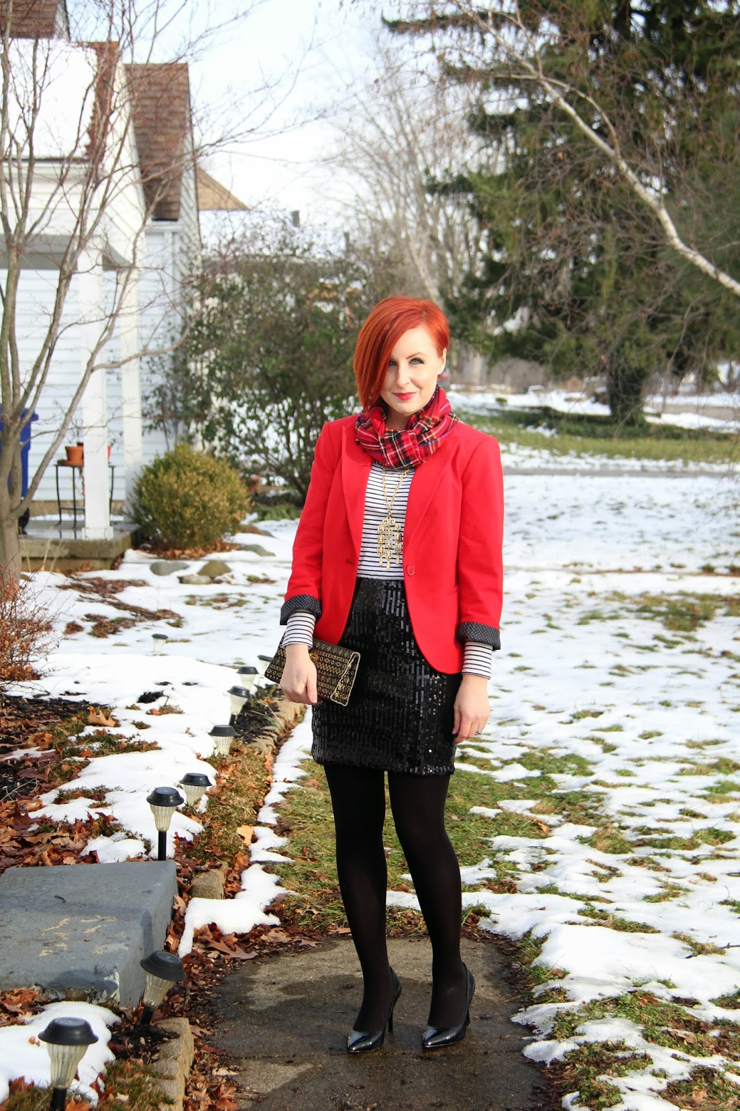 Thrift and Shout: Cute Outfit of the Day: A Quadruple Christmas Mix