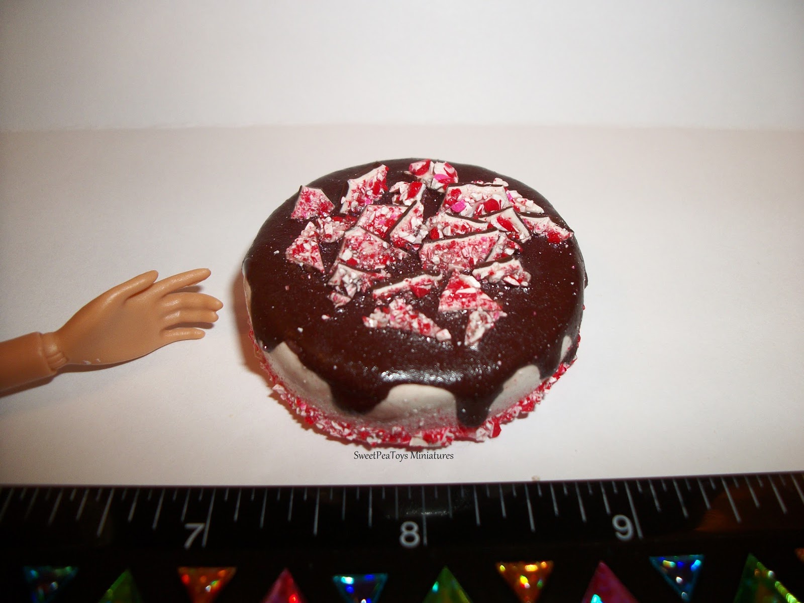 SweetPeaToys Miniatures: Peppermint Bark Cake