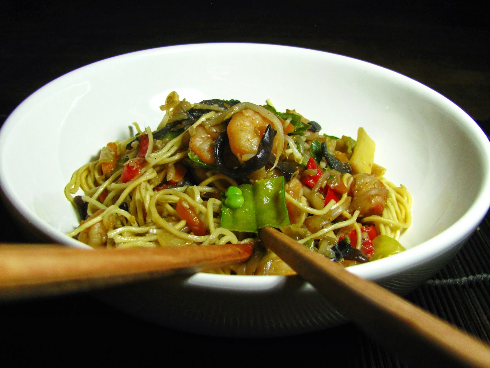 Pitadas de coisas boas: Massa chinesa com camarão e gengibre