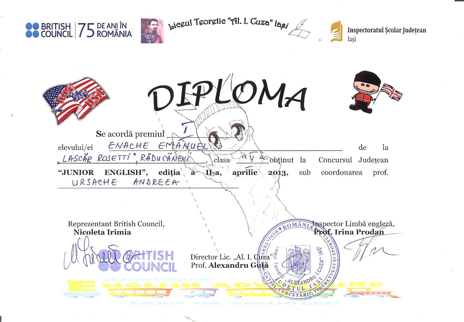 Scrieri cu... cap: diplome concursuri noi 2013