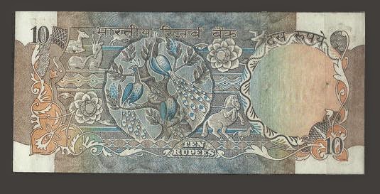 10 Rupee 3 Peacocks Note Signed By R.N.Malhotra Extremely Rare Note ...