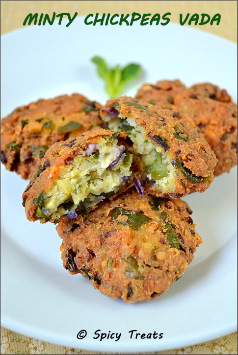 Spicy Treats: Minty Chickpeas Vada / Mint Chickpeas Vadai / Chickpea Vadai