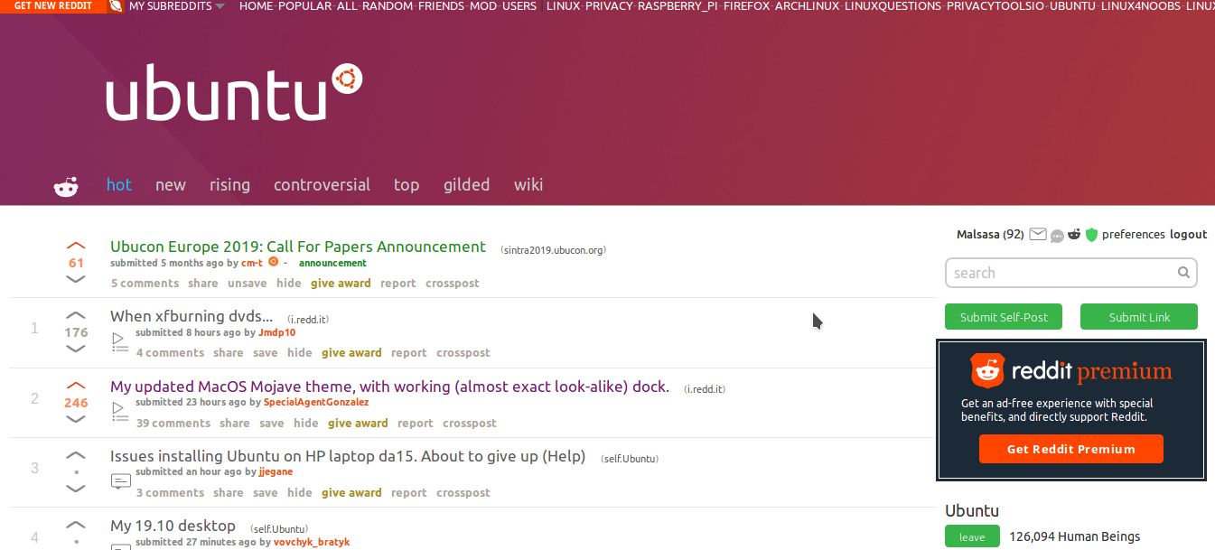 GNU/Linux Communities at Reddit