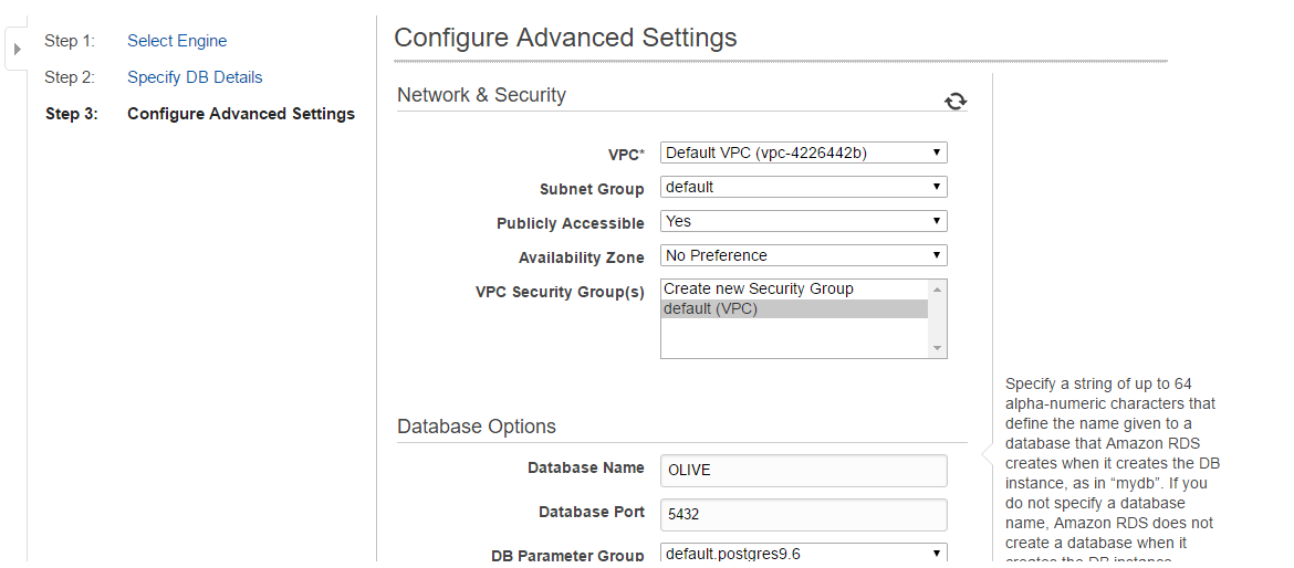 Creating a Postgres(RDS) on Amazon Web Services (AWS)