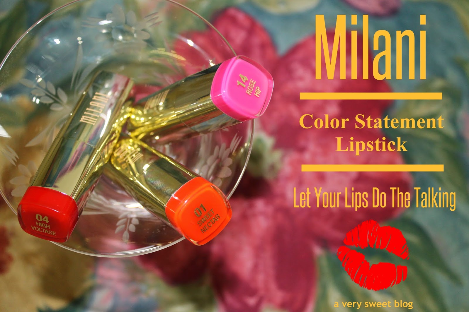 Milani Color Statement Lipsticks: Rose Hip (14), Sweet Nectar (01) and ...