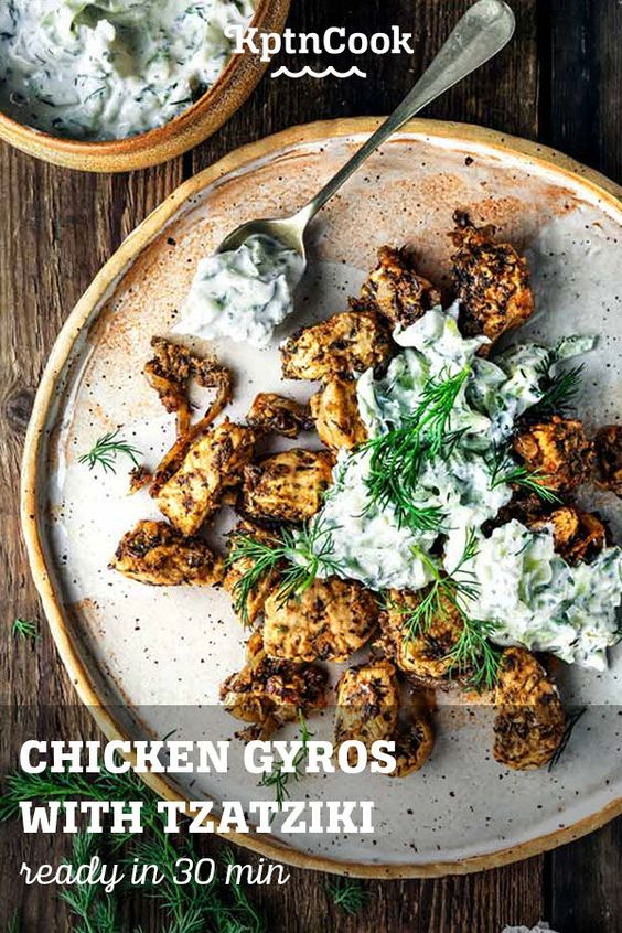Chicken Gyros with Tzatziki - Healthy Snacks Dairy Free