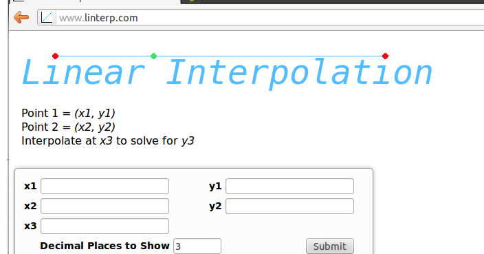 Kevin Ladenheim: Linear Interpolation Calculator