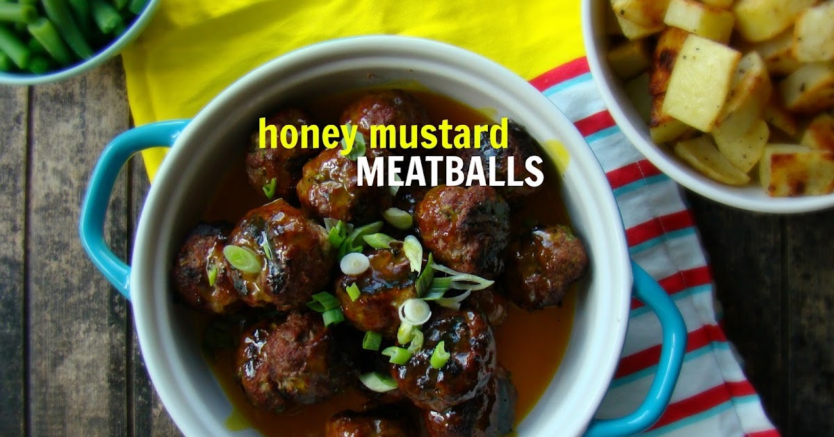 Grilled honey mustard meatballs