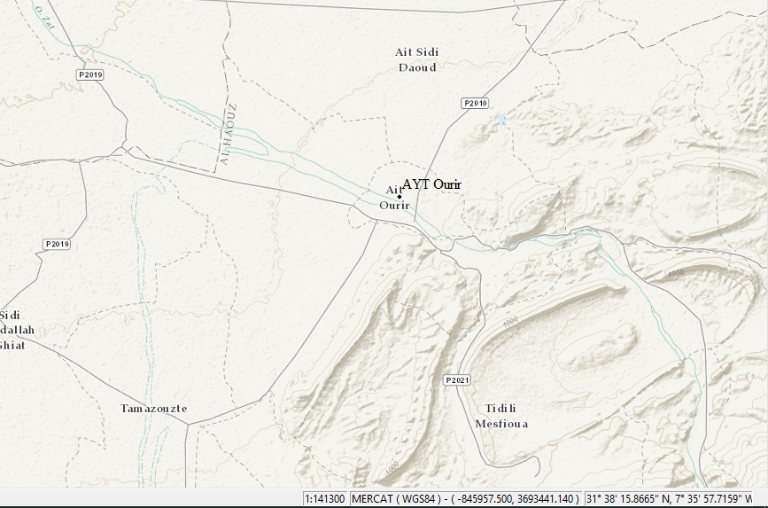 La Carte Topographique Du Maroc AYT Ourir - الخريطة الطبوغرافية لمنطقة ...