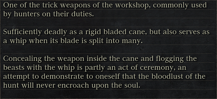 Threaded Cane | Bloodborne Wiki