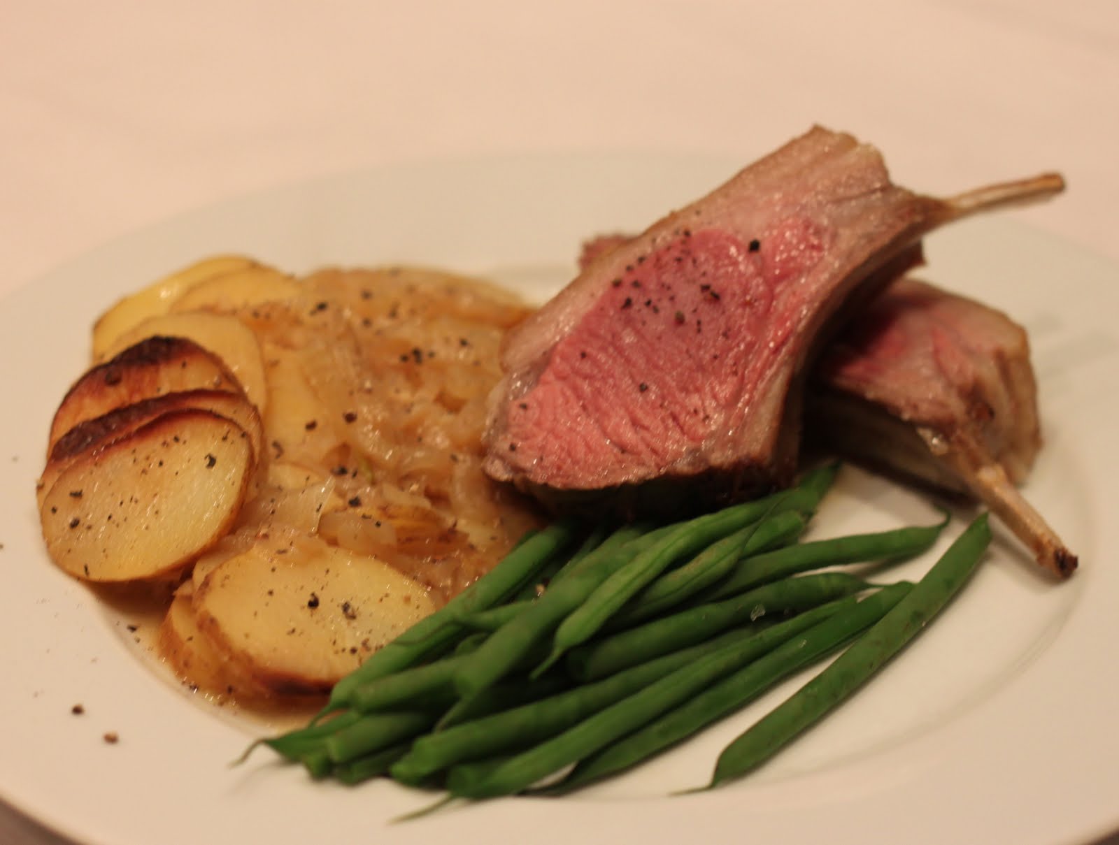 The Twice Bitten: Roast rack of lamb with fancy potato boulanger