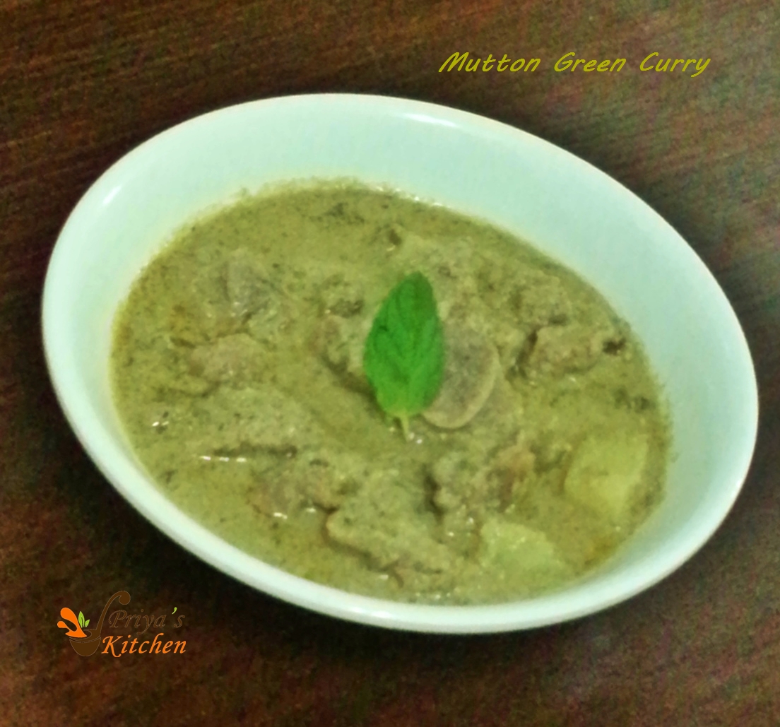 Priya's Kitchen: Mutton Green Curry