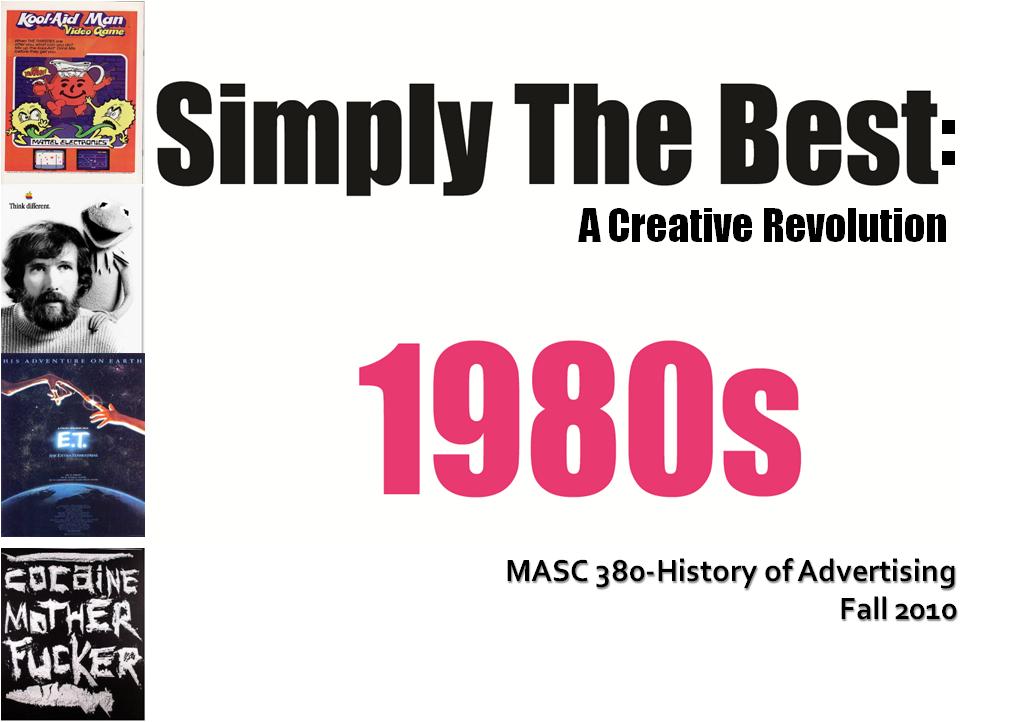 Creativity: 1980s powerpoint presentation (slides 1-20)